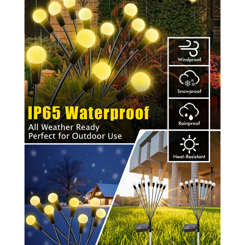 Avatar Controls 4 Pack Solar Garden Lights 8 LED Starburst Swaying Light | Wayfair